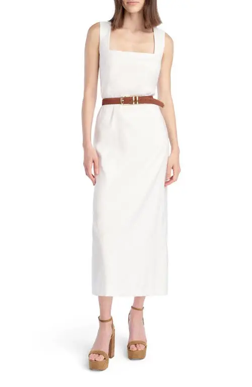 FAVORITE DAUGHTER Linen-blend Midi Dress - White