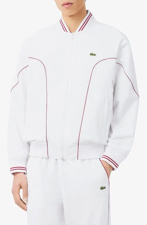 Lacoste Track Jacket - White/bordeaux