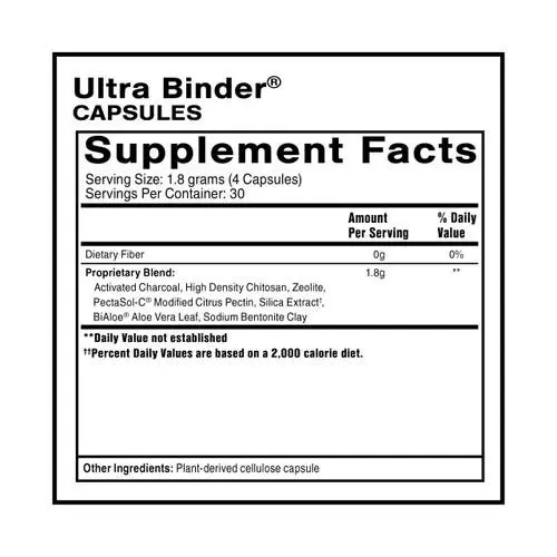 QUICKSILVER SCIENTIFIC Ultra Binder Bentonite Clay Zeolite And Charcoal Capsules