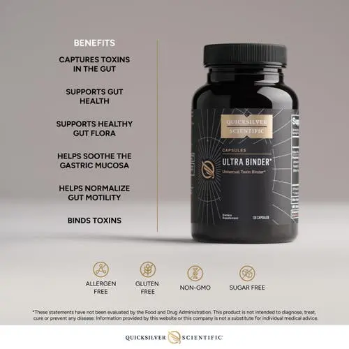 QUICKSILVER SCIENTIFIC Ultra Binder Bentonite Clay Zeolite And Charcoal Capsules