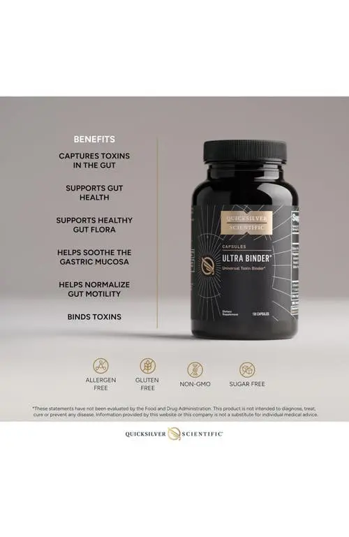 QUICKSILVER SCIENTIFIC Ultra Binder Bentonite Clay Zeolite And Charcoal Capsules
