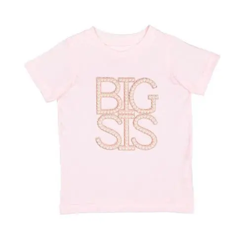 SWEET WINK Big Sis Pearl Patch Short Sleeve T-shirt - Ballet Pink