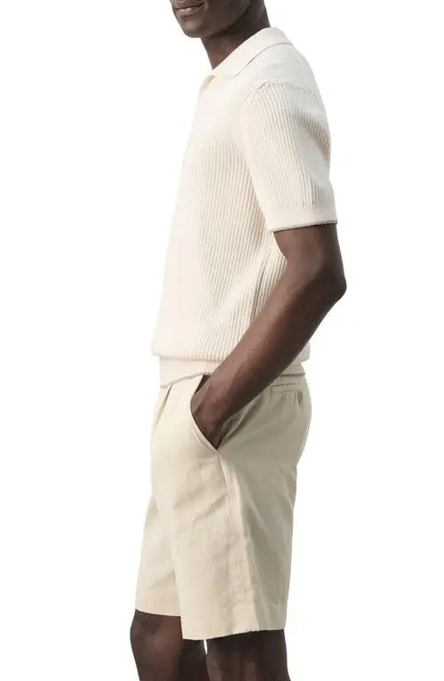 Mango Tipped Cotton Blend Polo - Sand