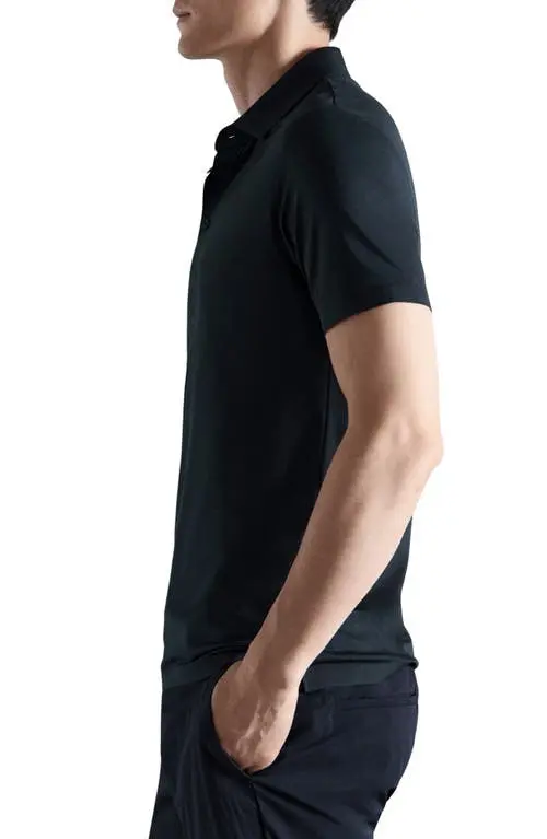 Mango Comfort Stretch Polo - Navy