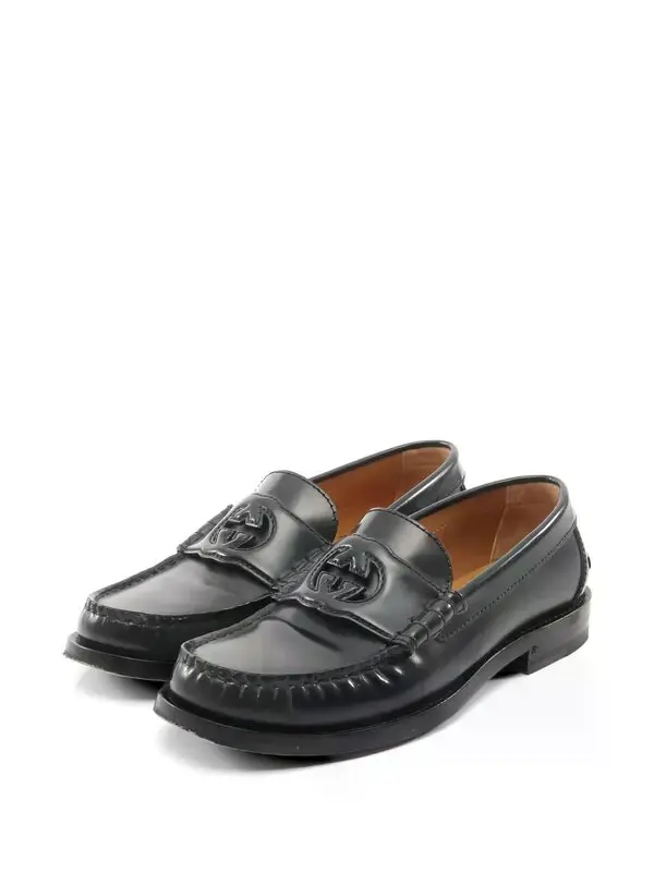 Gucci 2010s Interlocking G Leather Loafers - Black