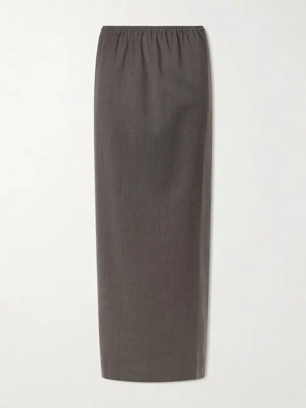ST. AGNI Wool-blend Maxi Skirt - Gray