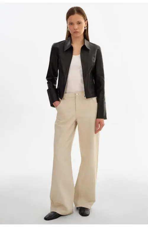 LAMARQUE Reversible Leather Jacket - Black/silver