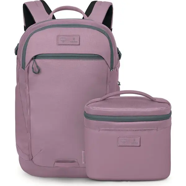 OSPREY Axis X Hydro Flask Backpack & Insulated Lunch Bag Bundle - Iris Pink