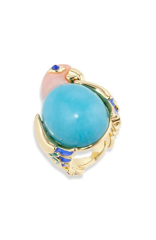 Lele Sadoughi Eileen Parrot Ring - Clementine Turquoise