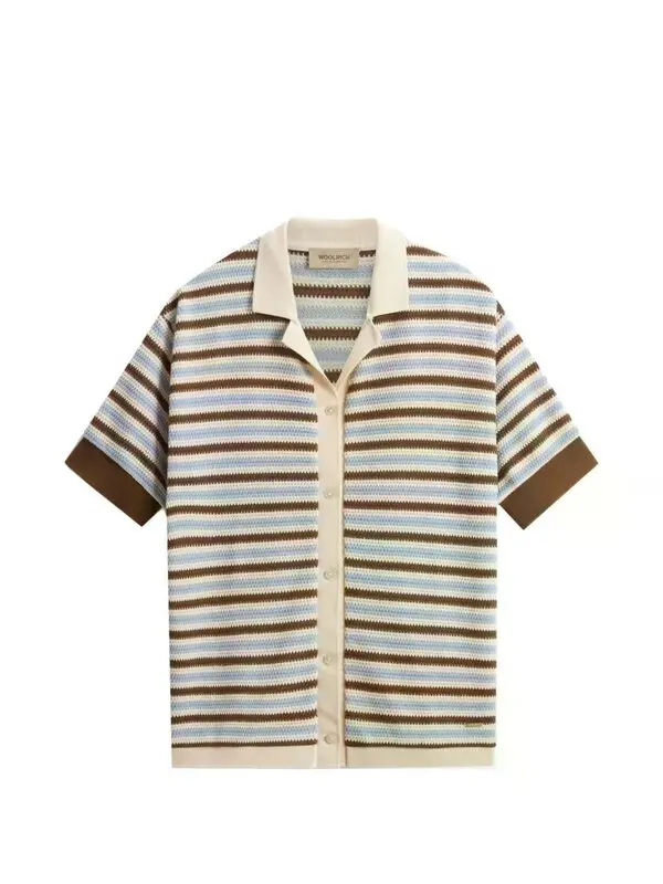 Woolrich Crochet Striped Shirt - Neutrals