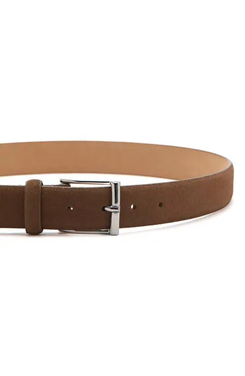 Mango Suede Belt - Medium Brown