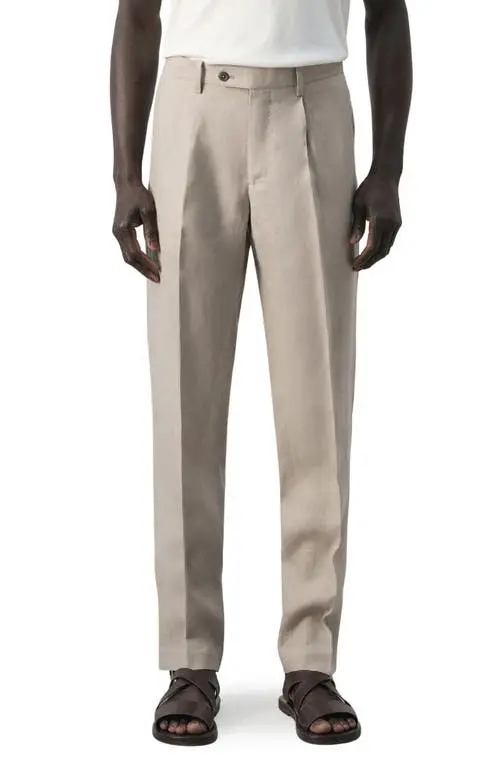 Mango Amalfi Linen Slim Fit Suit - Beige