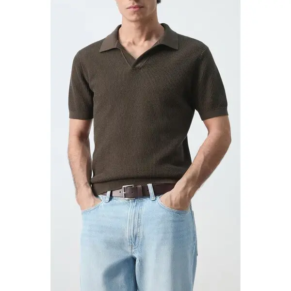Mango Cotton Piqué Polo - Chocolate