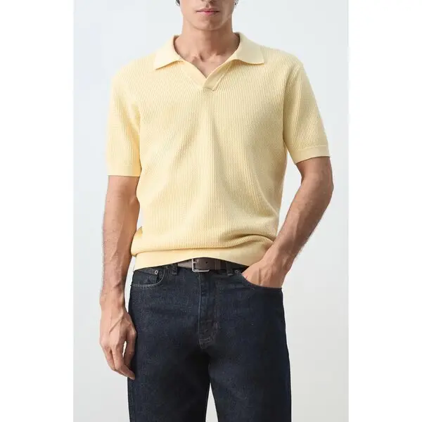 Mango Cotton Piqué Polo - Pastel Yellow