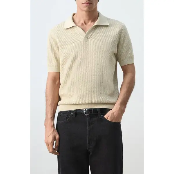 Mango Cotton Piqué Polo - Sand