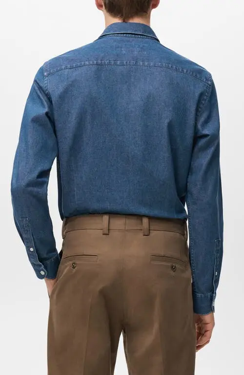 Mango Denim Button-up Shirt - Medium Blue