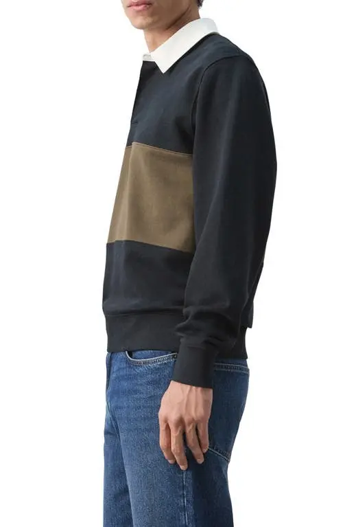 Mango Cotton Polo Sweatshirt - Navy