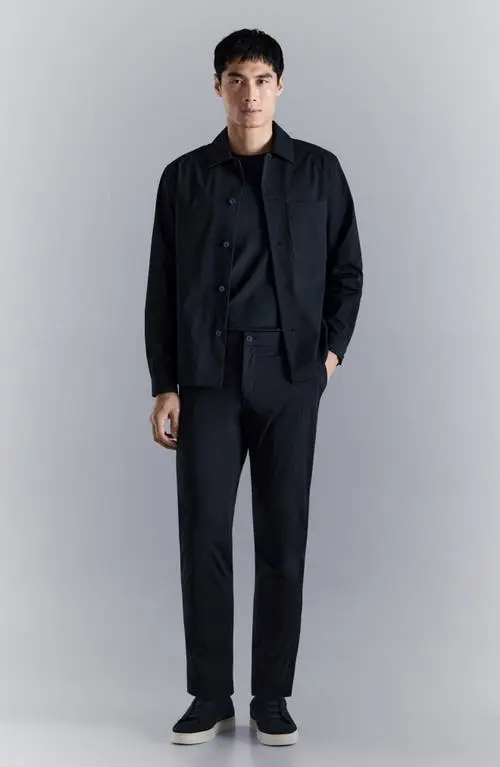 Mango Water Repellent Slim Fit Trousers - Navy