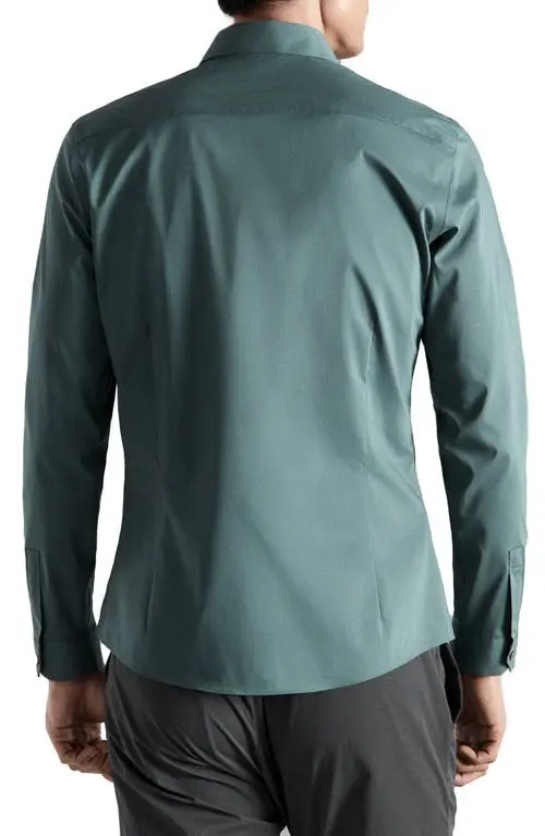 Mango Regular Fit Stretch Cotton Blend Button-up Shirt - Medium Green