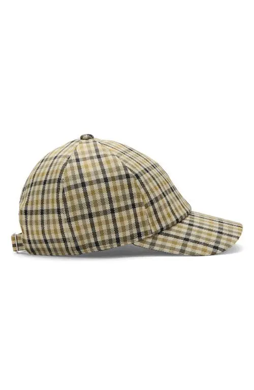 Mango Check Patterned Cap - Medium Brown