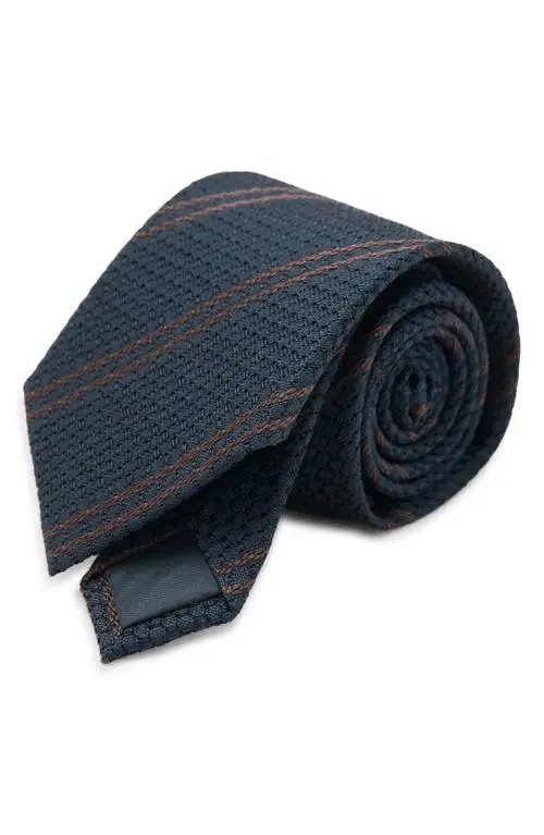 Mango Silk Microstructure Necktie - Navy