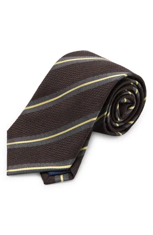 Mango Combined Stripe Tie - Brown
