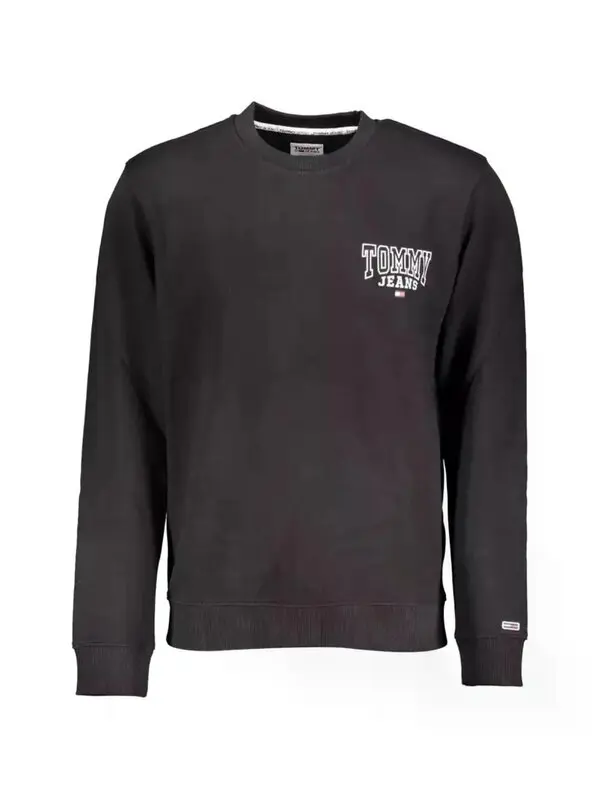 Tommy Hilfiger Logo-print Crew-neck Sweater - Black