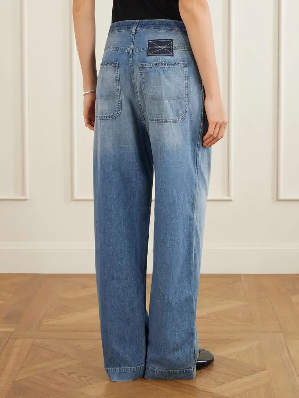 MAISON MARGIELA Distressed Mid-rise Wide-leg Jeans