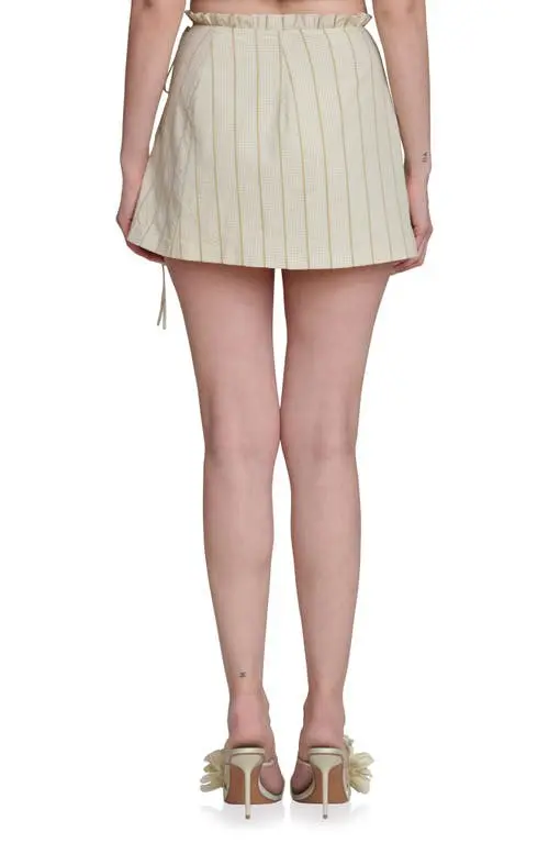 Avec Les Filles Gingham Pleated Wrap Skirt