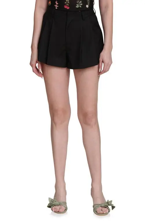Avec Les Filles Pleated High-waist Shorts