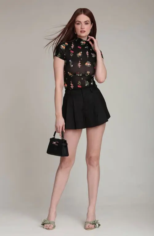 Avec Les Filles Pleated High-waist Shorts