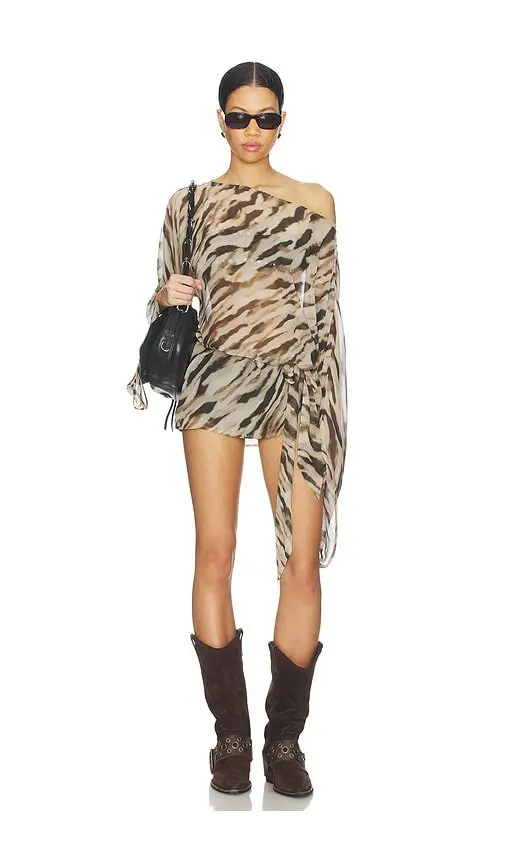 Superdown Azarlia Mini Dress - Tiger Print