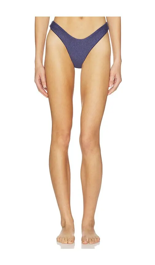 MORE TO COME Riley Bikini Bottom In Navy - Blue Denim