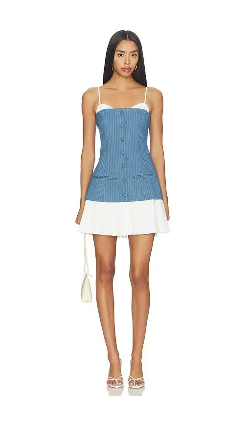 Astr The Label Amren Mini Dress - Blue White