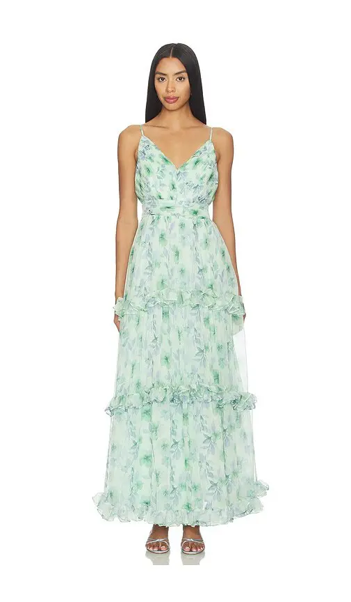 Astr The Label Ayanna Dress - Green Floral