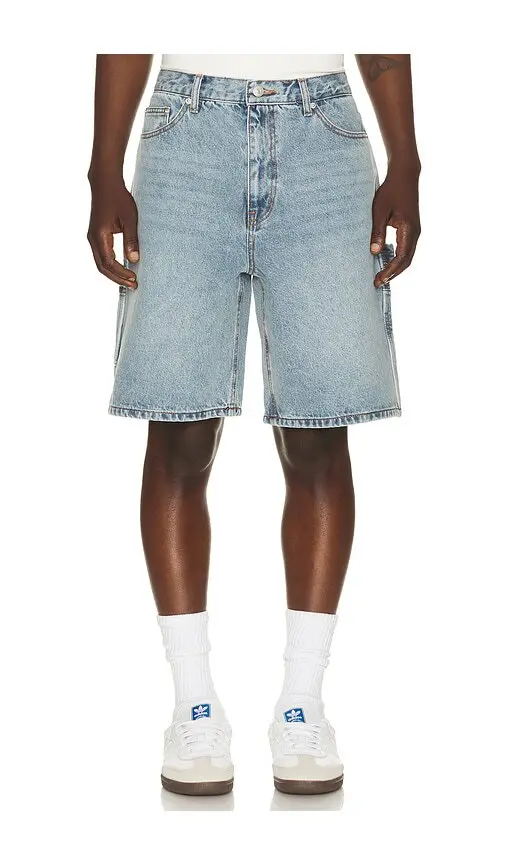 DUNST Classic Carpenter Denim Shorts - Light Blue