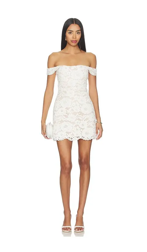 SAU LEE Daphne Lace Mini Dress - White
