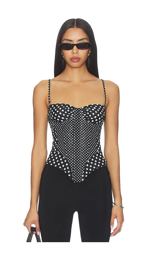 Miaou Deville Corset - Black Small & Large Dot
