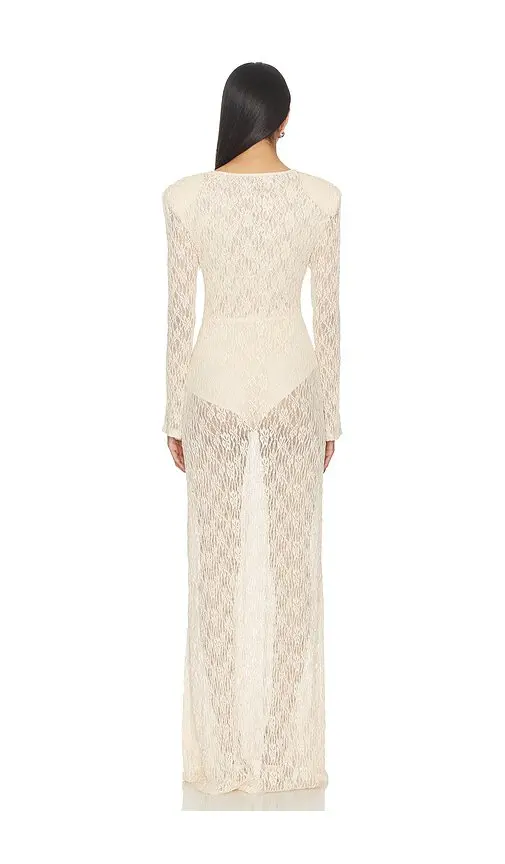 AWAVE STUDIO Long Sleeve Lace Maxi Dress