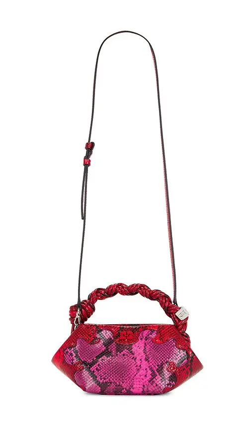 GANNI Bou Mini Snake Bag - Raspberry Rose