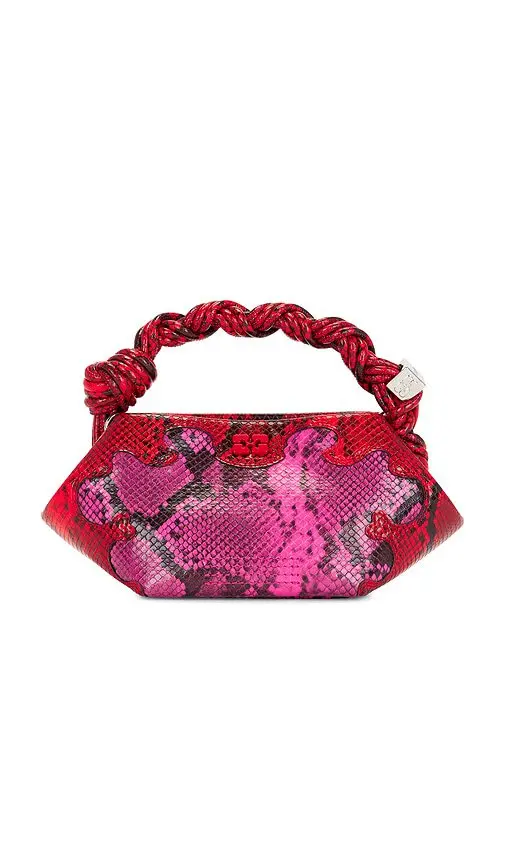 GANNI Bou Mini Snake Bag - Raspberry Rose