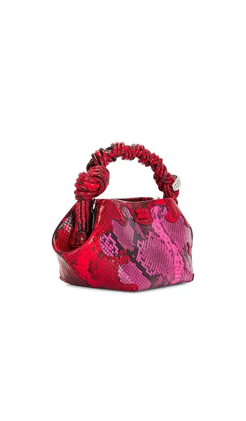 GANNI Bou Mini Snake Bag - Raspberry Rose