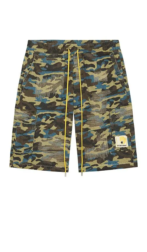 DIET STARTS MONDAY Camo Ripstop Cargo Shorts - Blue