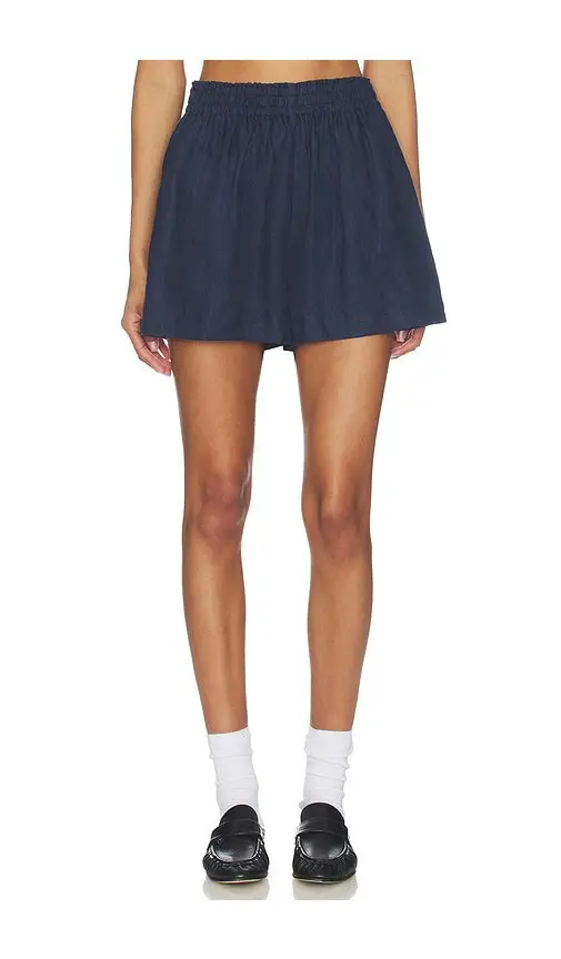 PERFECTWHITETEE Linen Pull-on Shorts - Navy