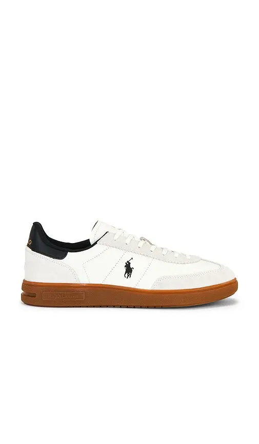 Polo Ralph Lauren Bedford Leather & Suede Low Top Sneaker - White & Black