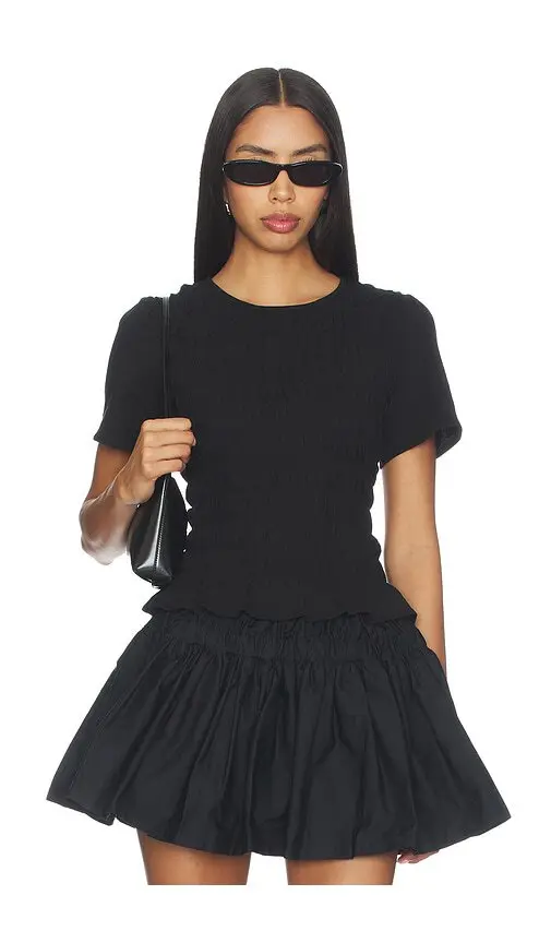 Sanctuary Better Together Smocked Top - Black