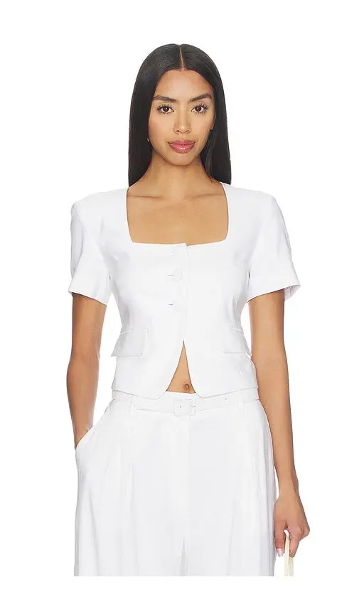 FAVORITE DAUGHTER The Mayfair Linen Top - White
