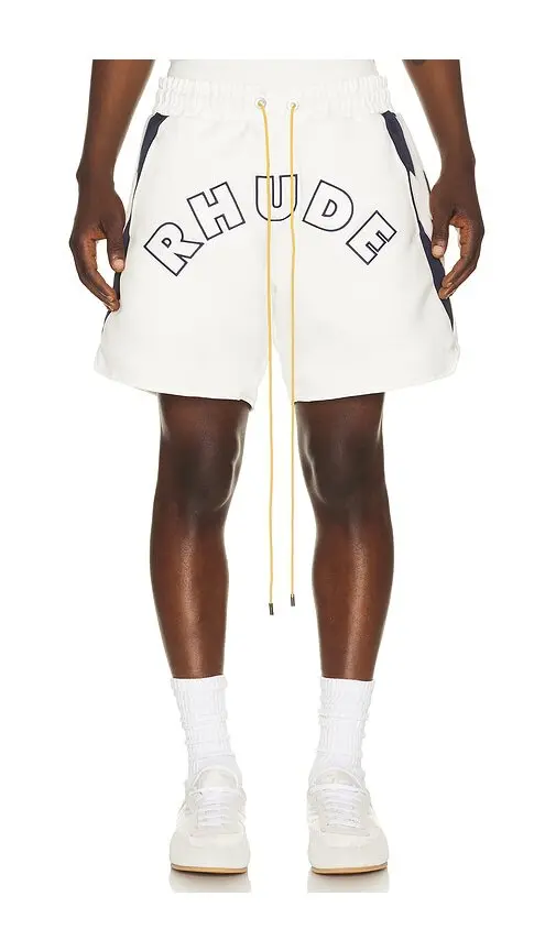 Rhude Logo Lightning Shorts - White & Navy