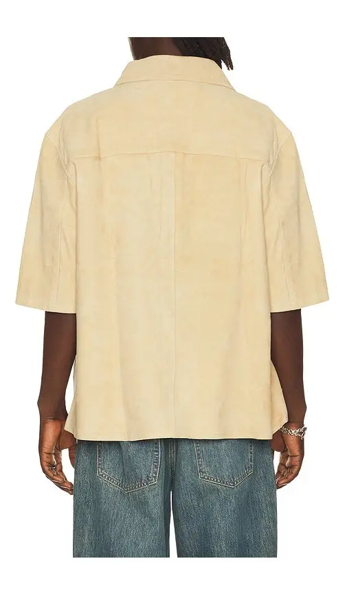 FOUND Suede Short Sleeve Camp Shirt