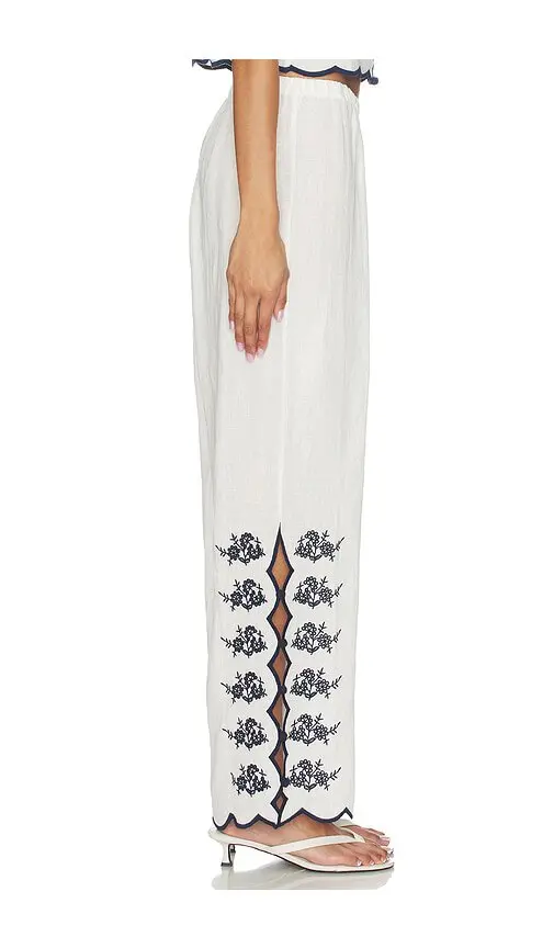 Cami Nyc Madrid Embroidered Linen Pant